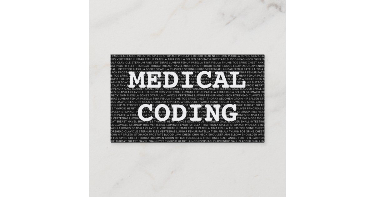 Medical Coding Medical Words Business Card | Zazzle