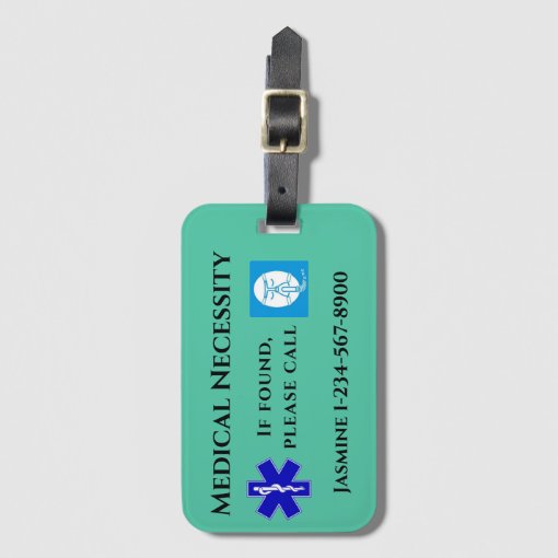 Medical CPAP Carry On Green Black Luggage Tag | Zazzle