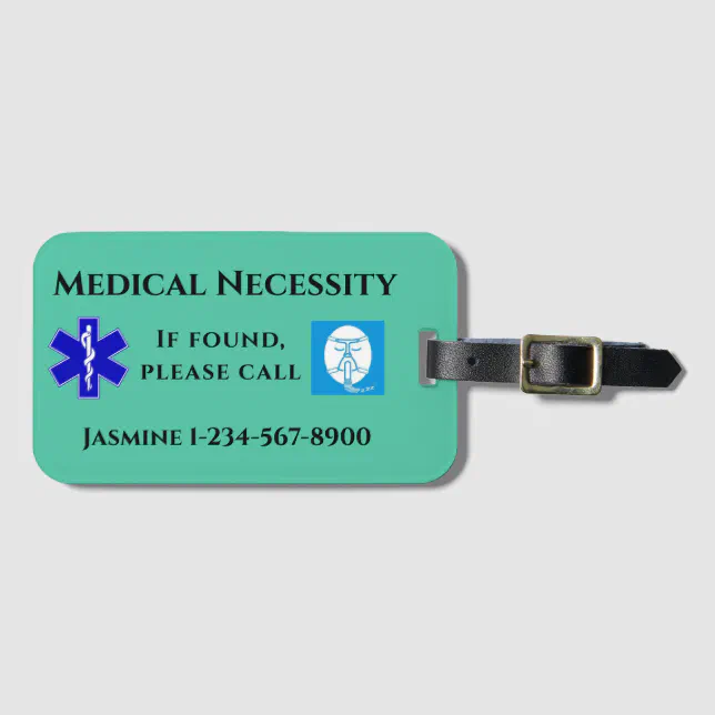 Medical CPAP Carry On Green Black Luggage Tag | Zazzle