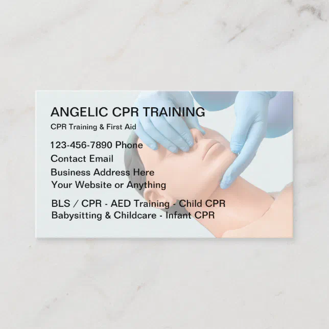 Medical CPR And FIrst Aid Training Business Card | Zazzle
