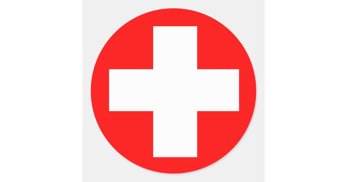 Medical Cross Classic Round Sticker | Zazzle