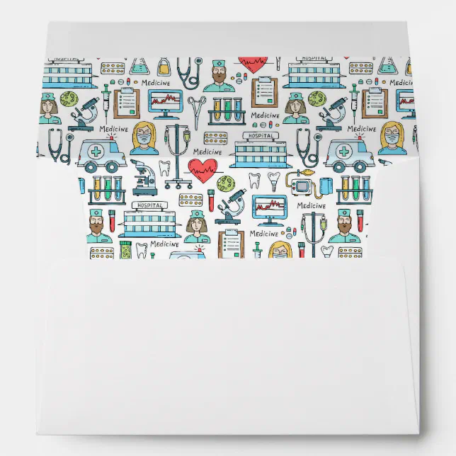 Medical Design Pattern Envelope | Zazzle