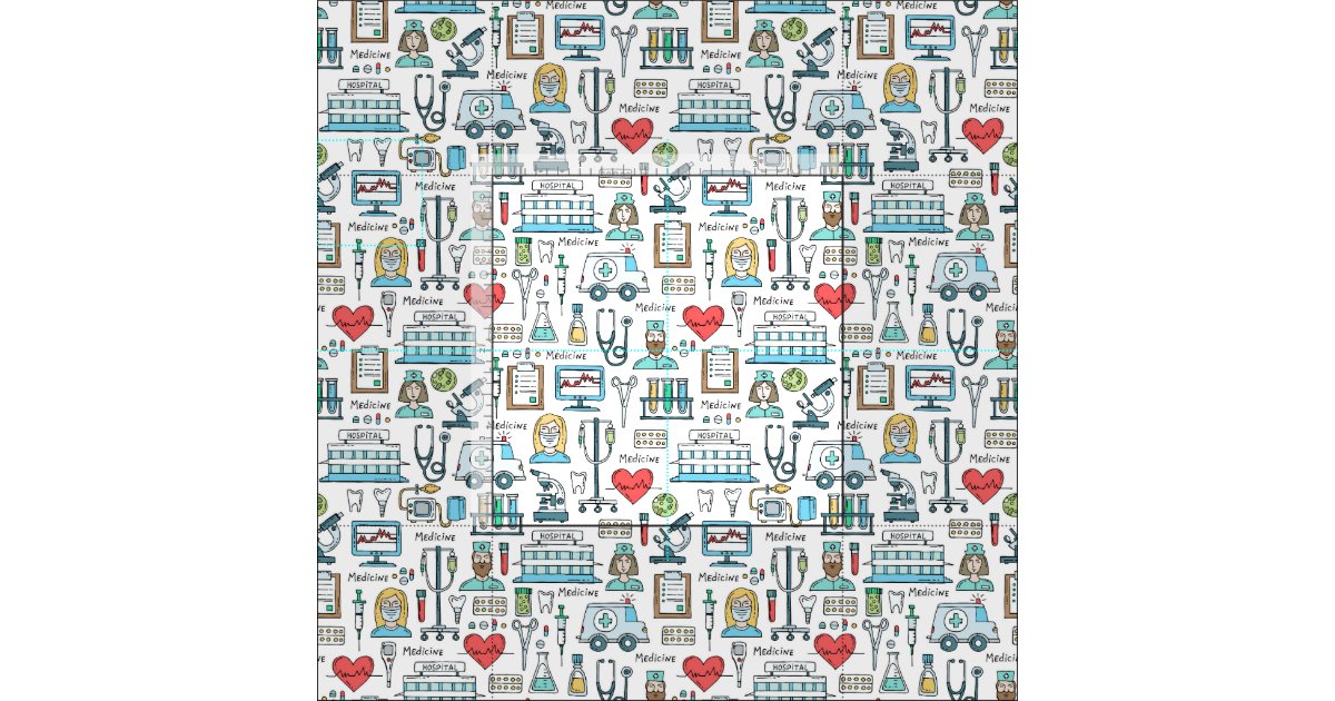 Medical Design Pattern Fabric | Zazzle