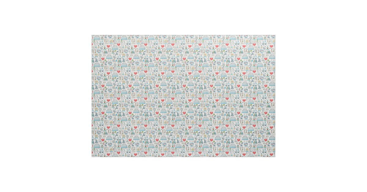 Medical Design Pattern Fabric | Zazzle