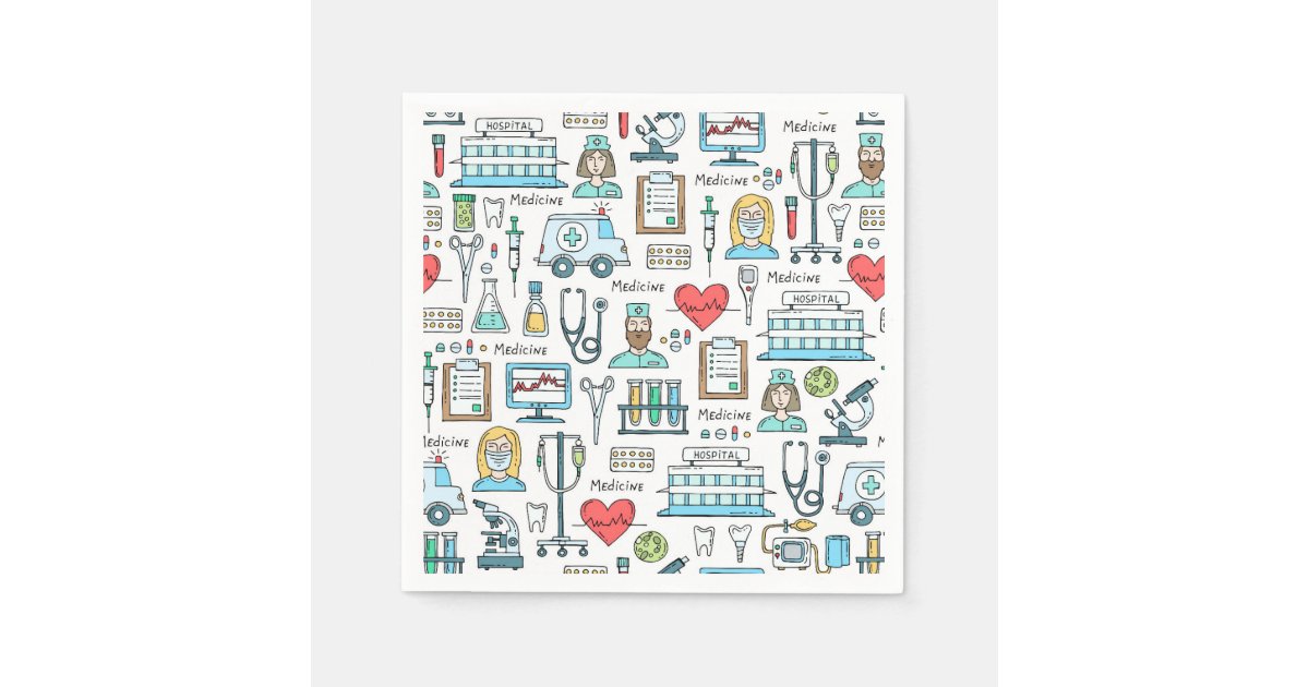 Medical Design Pattern Napkins | Zazzle