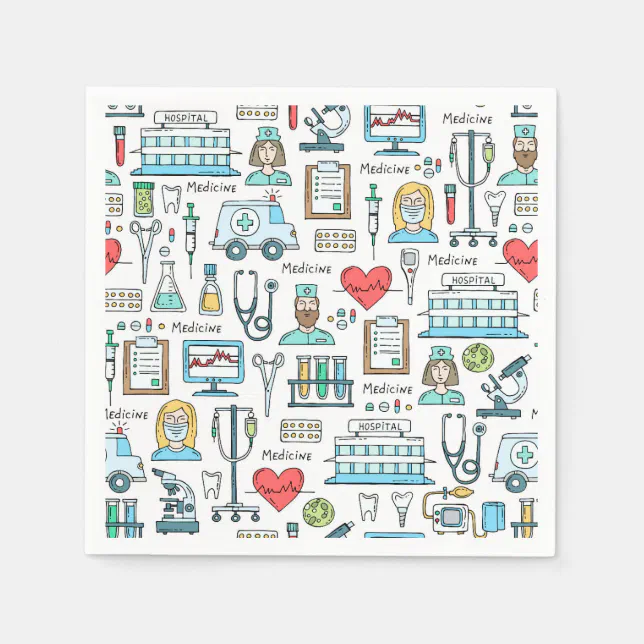 Medical Design Pattern Napkins | Zazzle