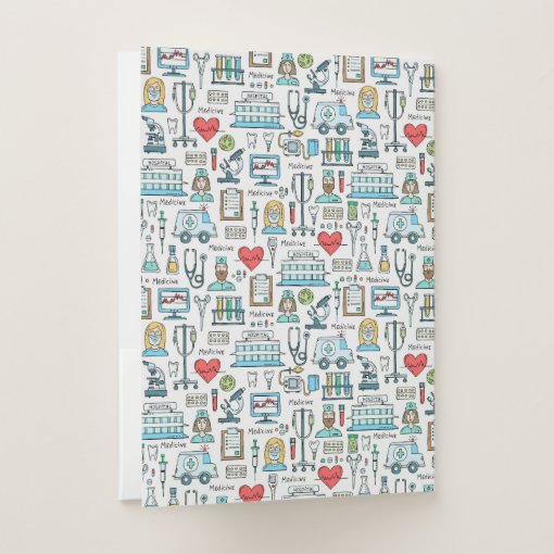 Medical Design Pattern Pocket Folder | Zazzle