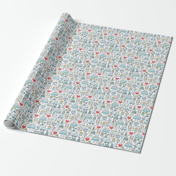 Medical Design Pattern Fabric | Zazzle