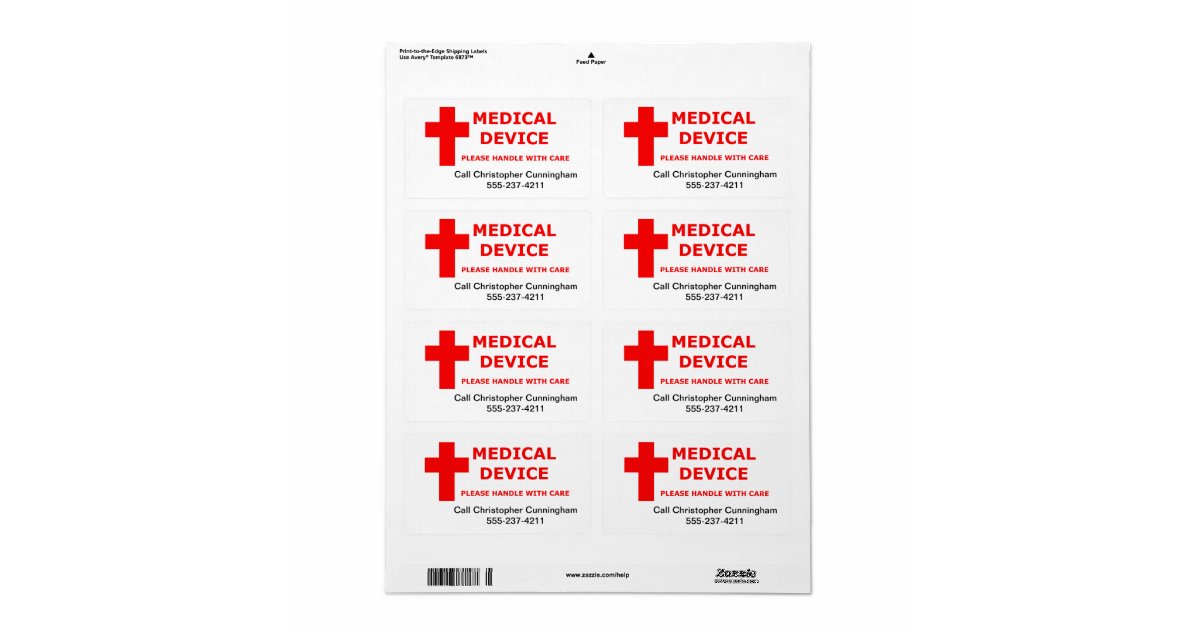 Medical Device Supplies Equipment Label | Zazzle