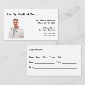 Medical Doctor Appointment Reminder Business Card | Zazzle