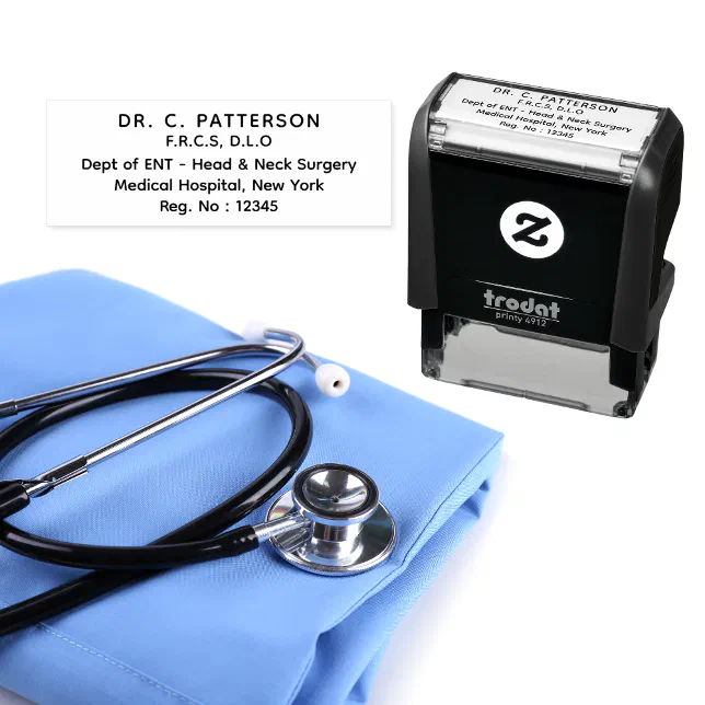 Medical Doctor Health Professional Personalized Self-inking Stamp | Zazzle
