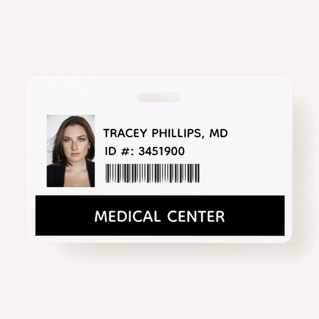 Medical Doctor, MD ID identification Badge | Zazzle