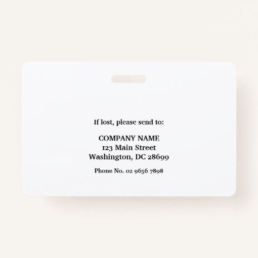 Medical Doctor Nursing Aged Care Security Photo ID Badge | Zazzle
