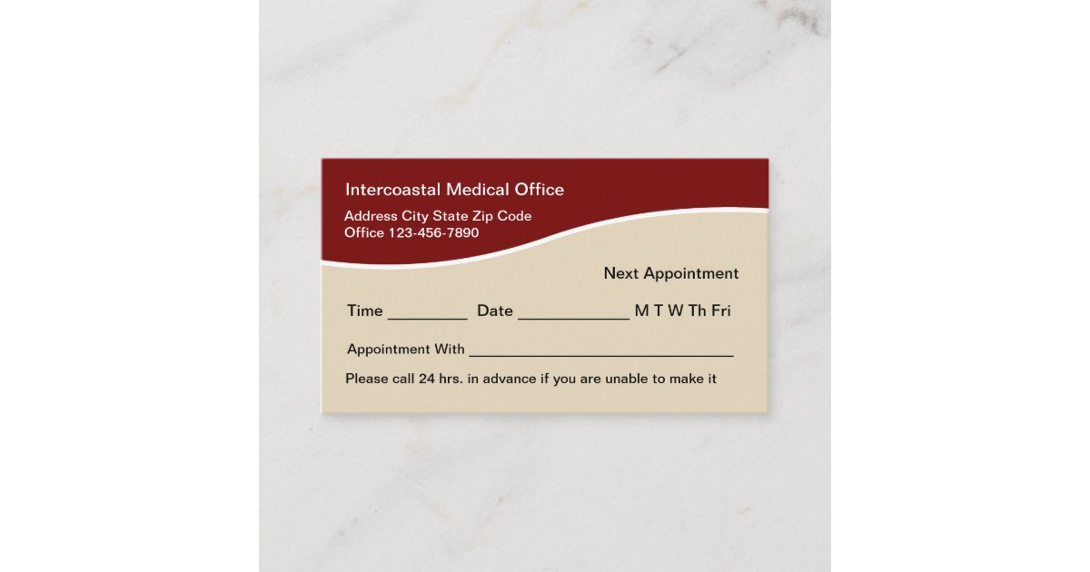 Medical Doctor Office Appointment Cards | Zazzle.com