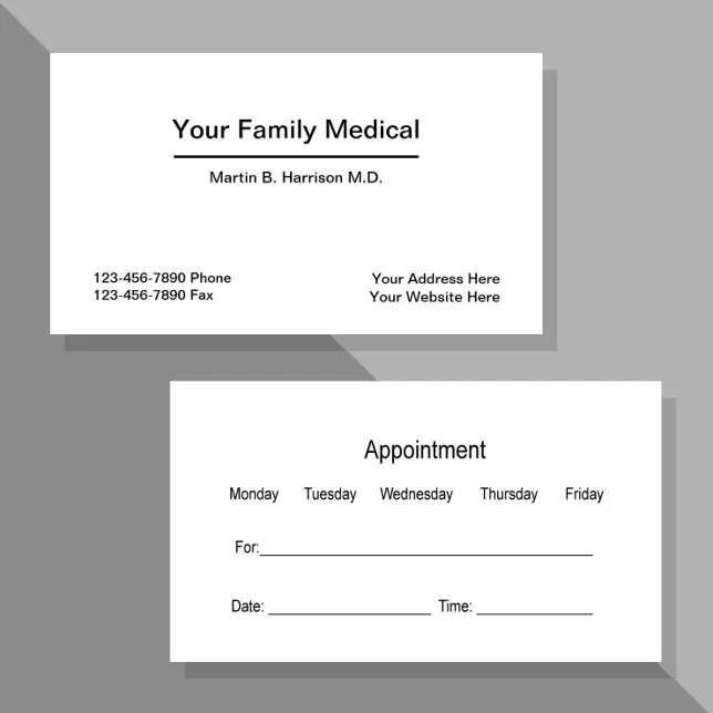 Medical Doctor Office Appointment Combination Business Card | Zazzle
