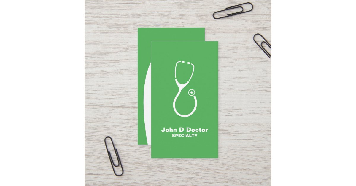 Medical doctor or healthcare green business cards | Zazzle