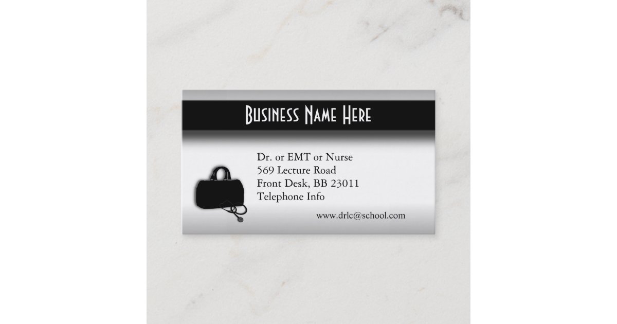 Medical Doctor Silver Business Card | Zazzle
