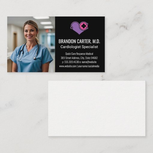 Medical Doctor Smiling in Hospital Business Card | Zazzle