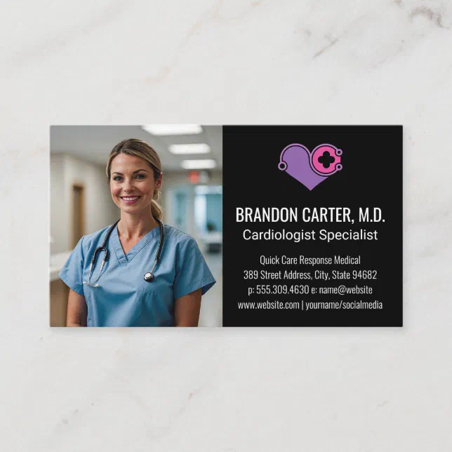 Medical Doctor Smiling in Hospital Business Card | Zazzle