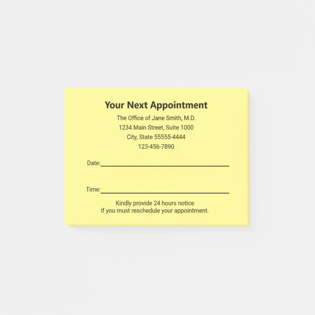 Medical Doctor Your Next Appointment Reminder Post-it Notes | Zazzle