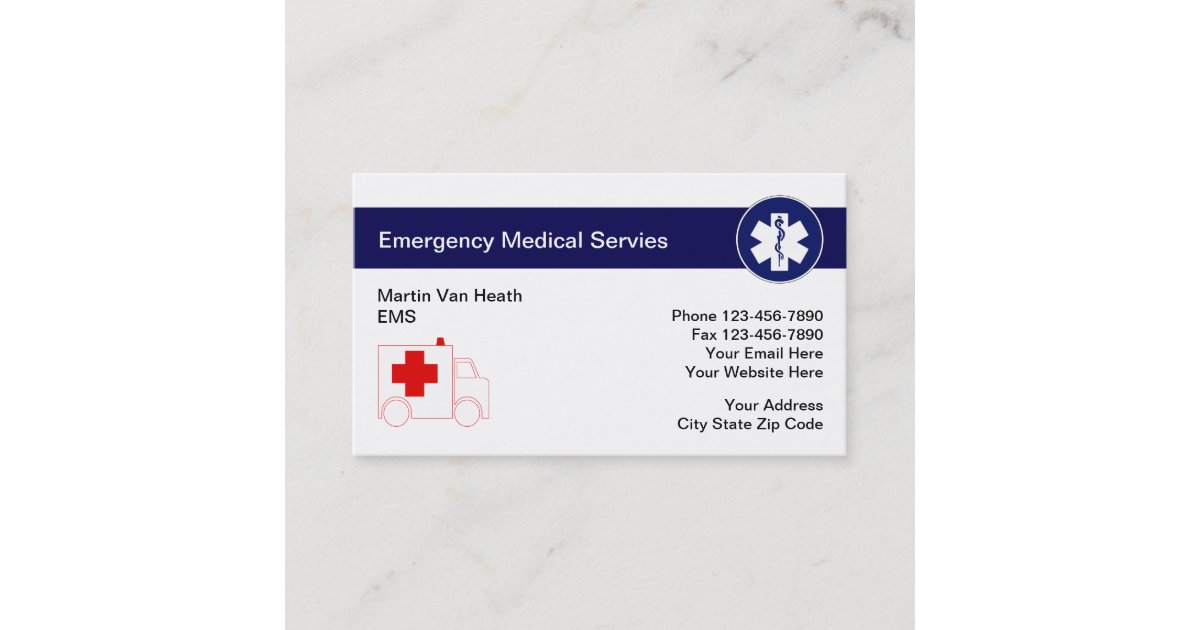 Medical Emergency Business Cards | Zazzle