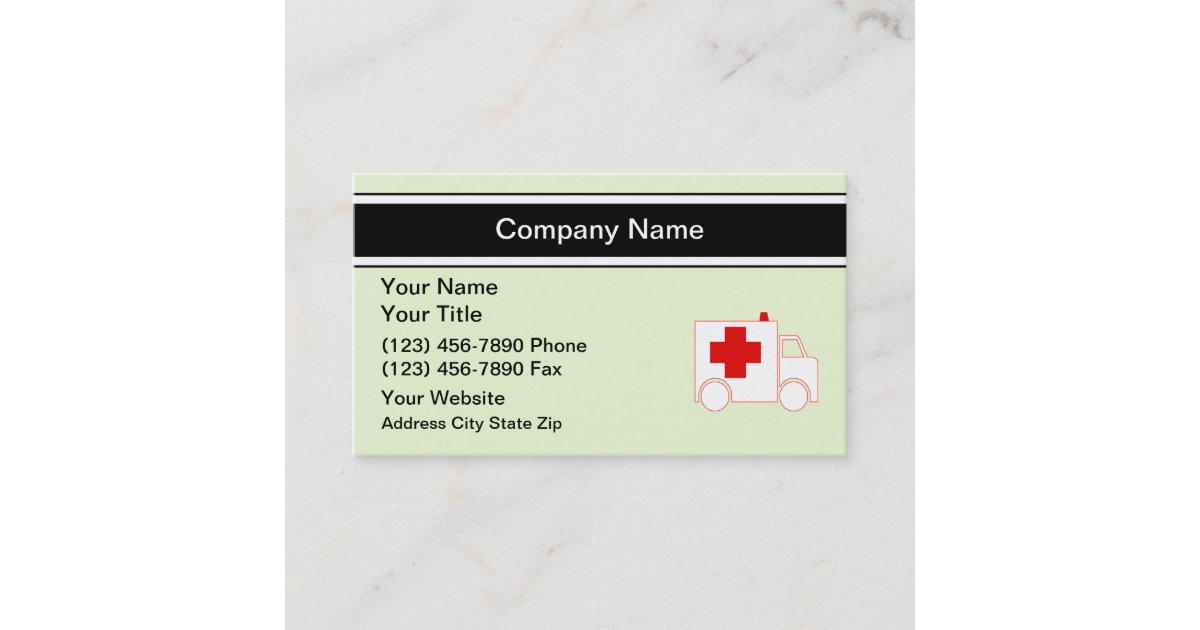 Medical Emergency Business Cards | Zazzle