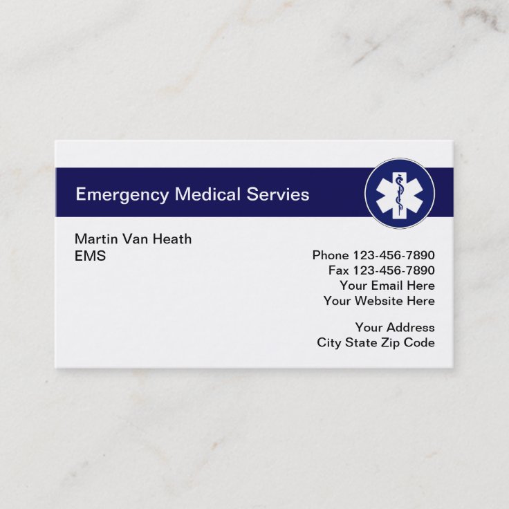 Medical Emergency Business Cards | Zazzle