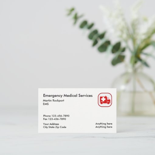 Medical Emergency EMS Ambulance Business Card | Zazzle