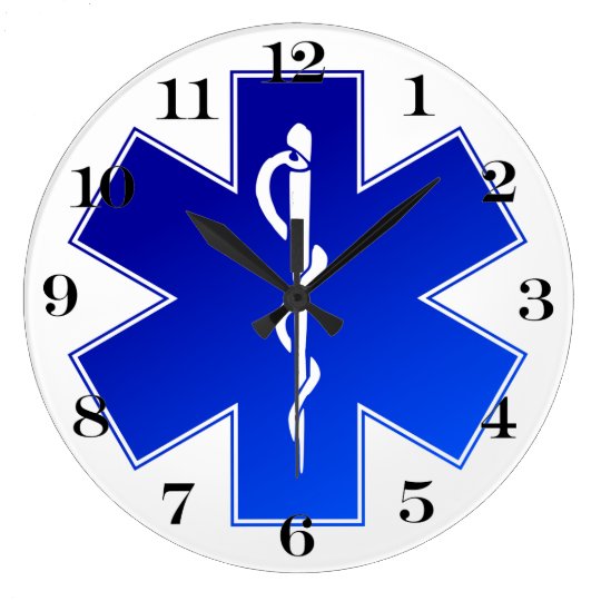 Medical EMS Symbol Large Clock | Zazzle.com