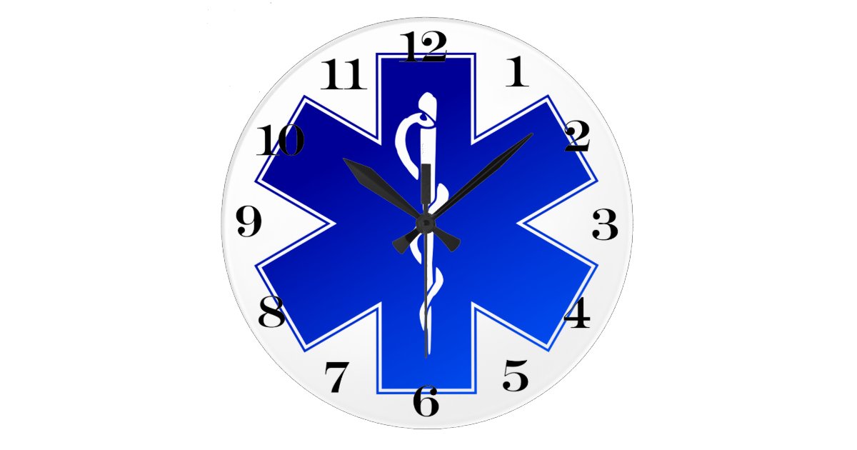 Medical EMS Symbol Large Clock | Zazzle