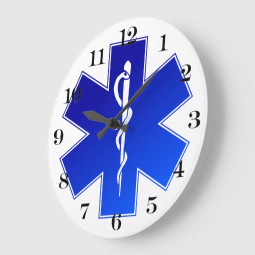 Medical EMS Symbol Large Clock | Zazzle