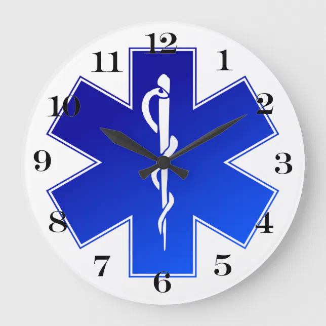 Medical EMS Symbol Large Clock | Zazzle