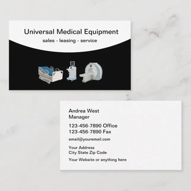Medical Equipment Rental Leasing Services Business Card | Zazzle