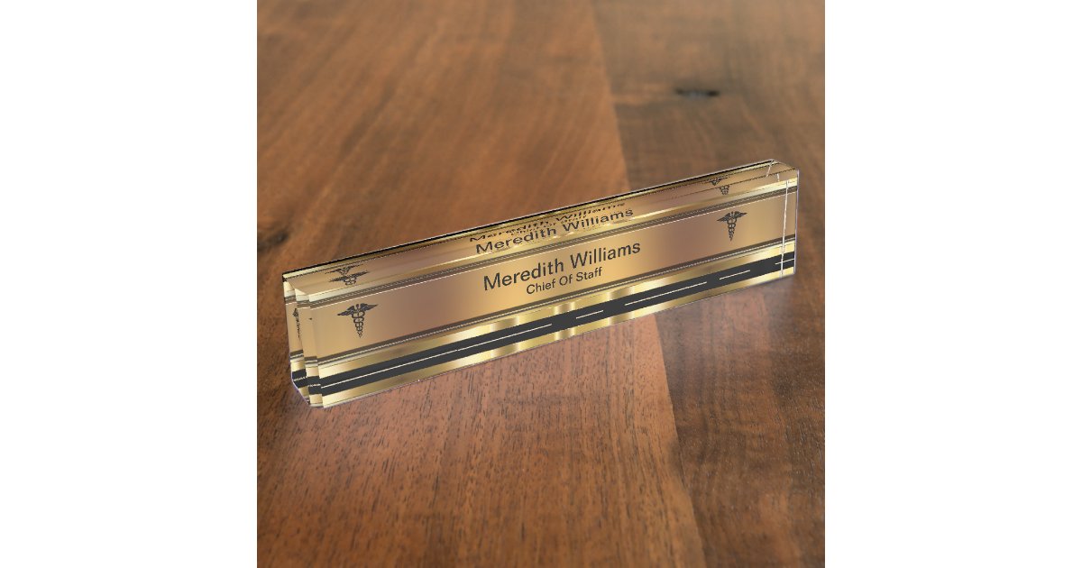 Medical Executive Staff Desk Name Plate | Zazzle