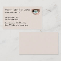 Medical Eye Doctor Ophthalmologist Eye Care Business Card | Zazzle