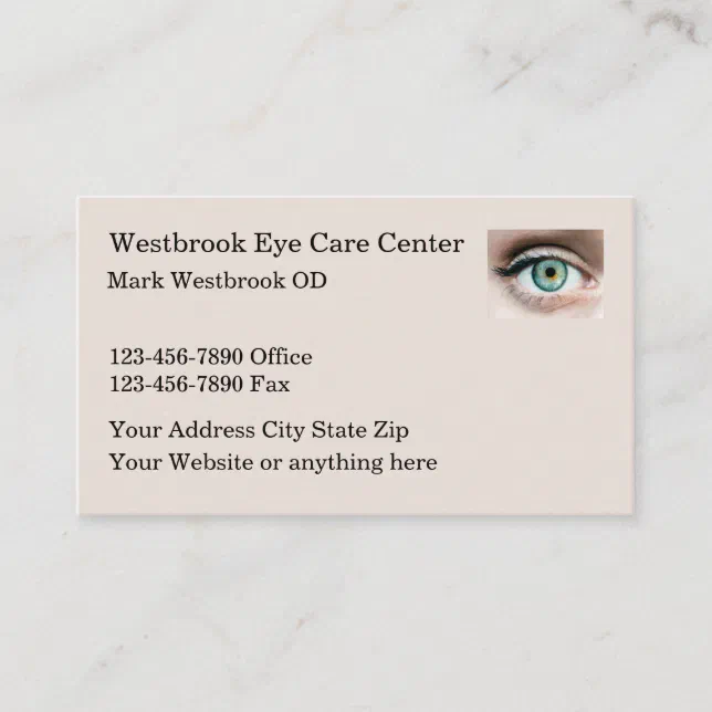 Medical Eye Doctor Ophthalmologist Eye Care Business Card | Zazzle