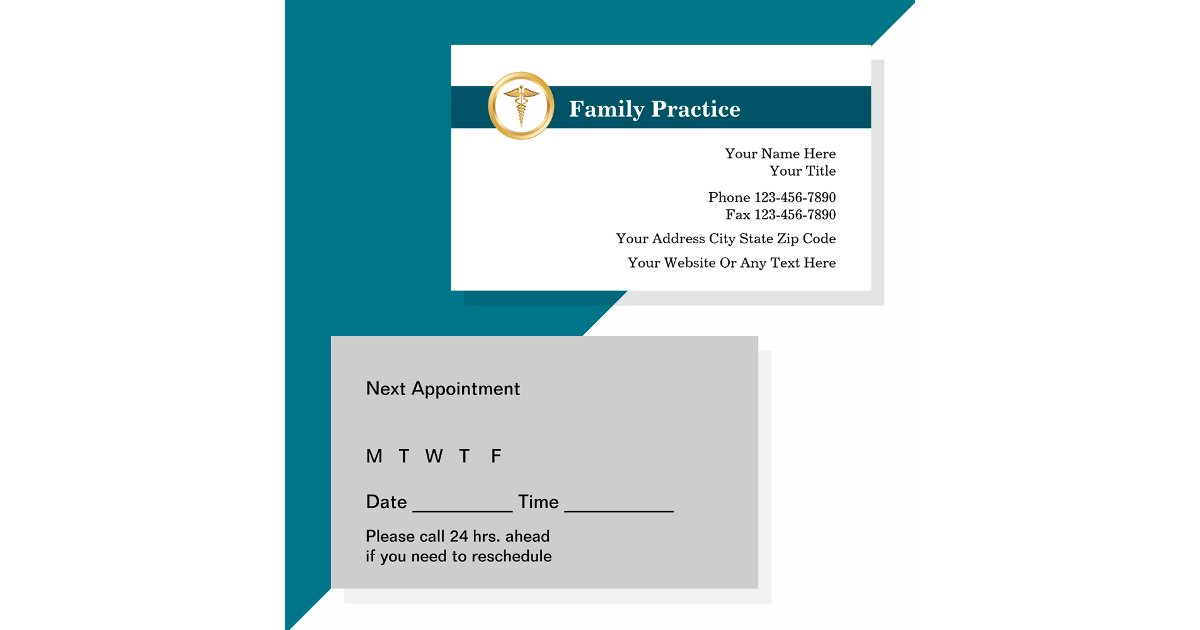 Medical Family Practice Appointment Card | Zazzle