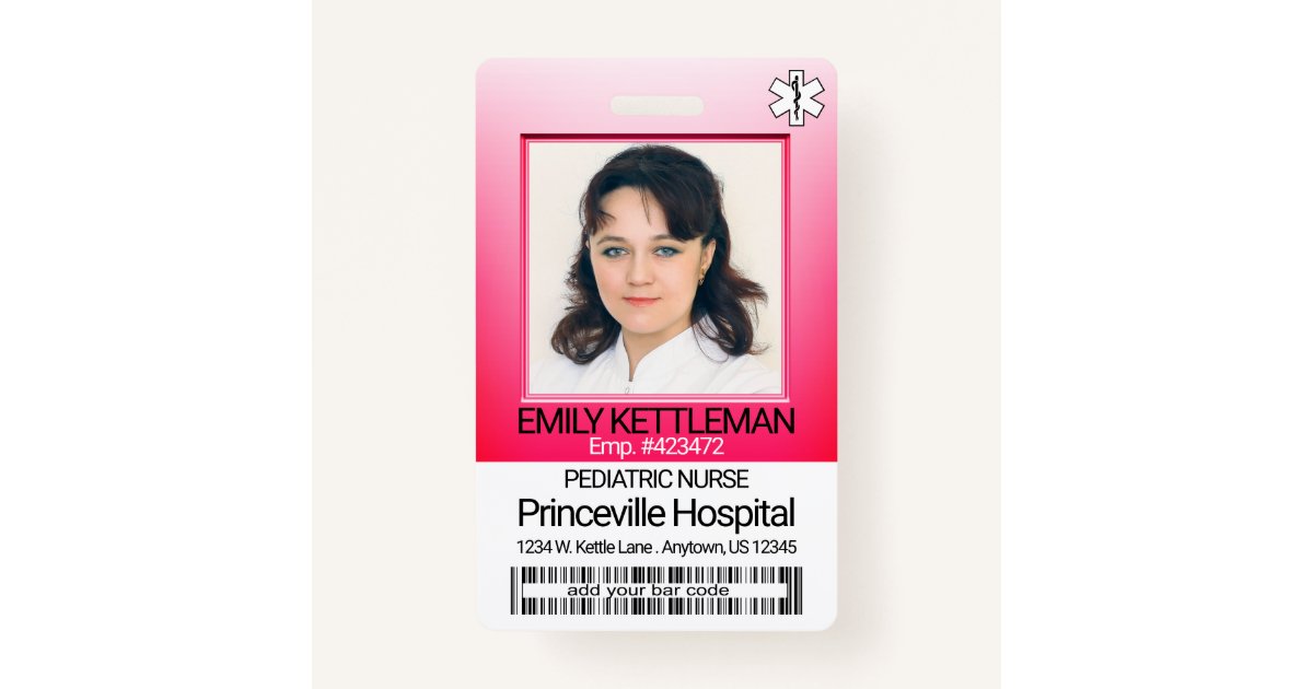 Medical Field Photo - Nurse - Pink Badge | Zazzle
