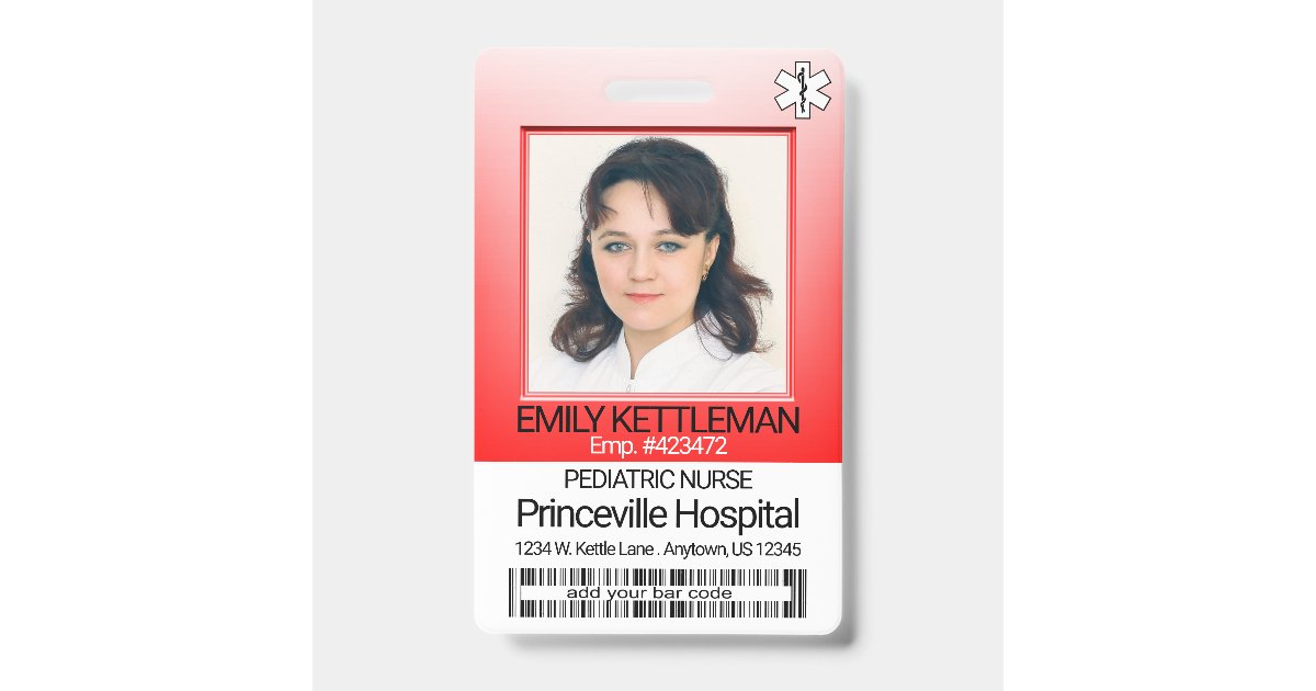 Medical Field Photo - Nurse - Red Badge | Zazzle
