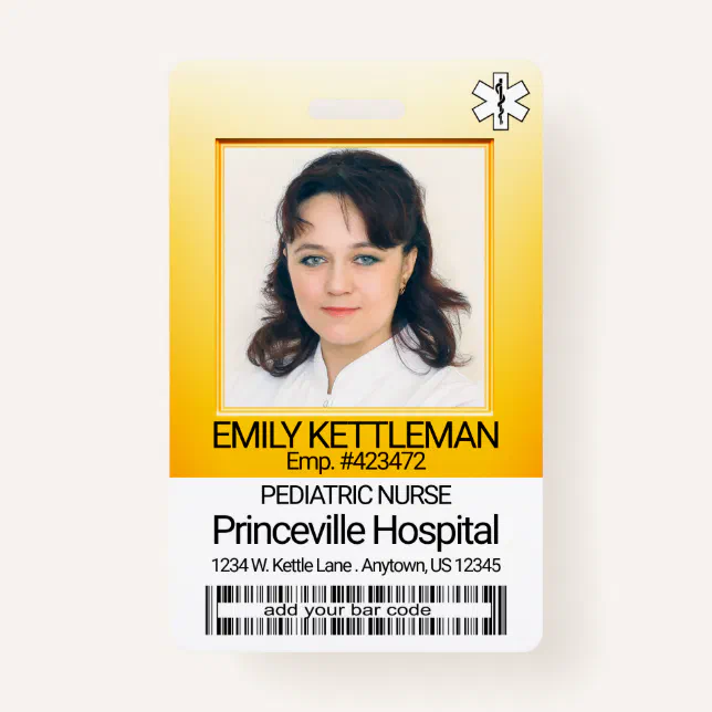 Medical Field Photo - Nurse - Yellow Badge | Zazzle