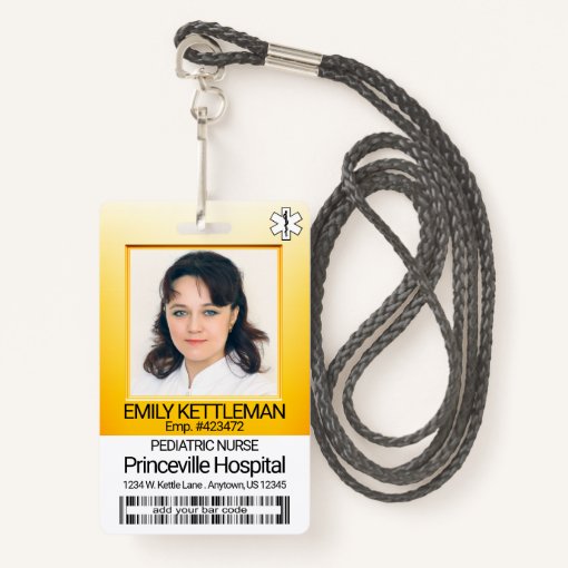 Medical Field Photo - Nurse - Yellow Badge | Zazzle