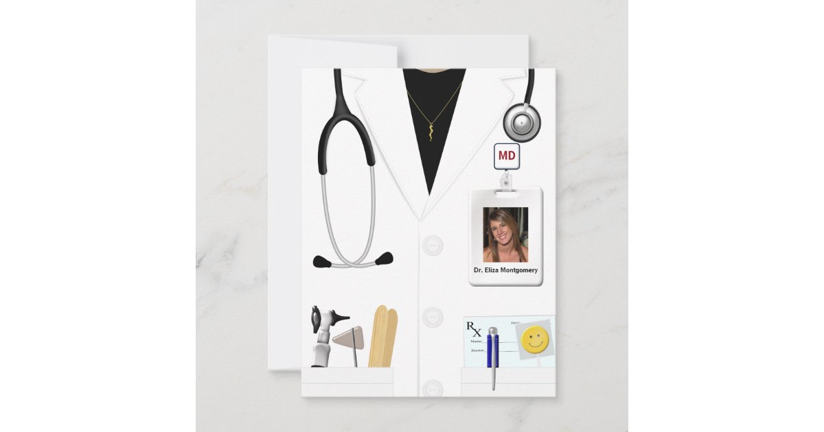 Medical Graduation Party Woman Invitation | Zazzle