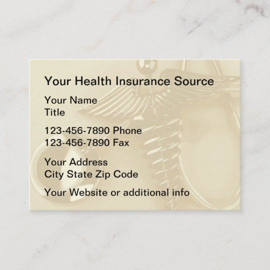 Medical Health Insurance Large Format Business Card | Zazzle.com