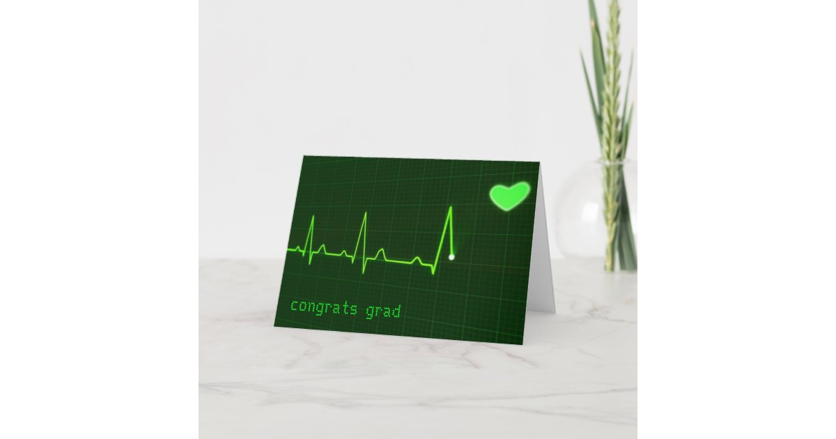 Medical Heart Moniter and custom message Card | Zazzle