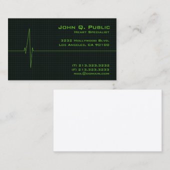 Medical Heart Monitor Business Card | Zazzle