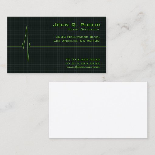 Medical Heart Monitor Business Card | Zazzle