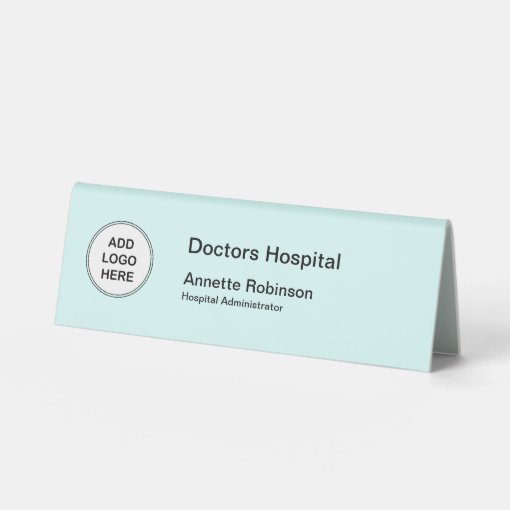 Medical Hospital Staff Name Plaques Logo Template Table Tent Sign | Zazzle