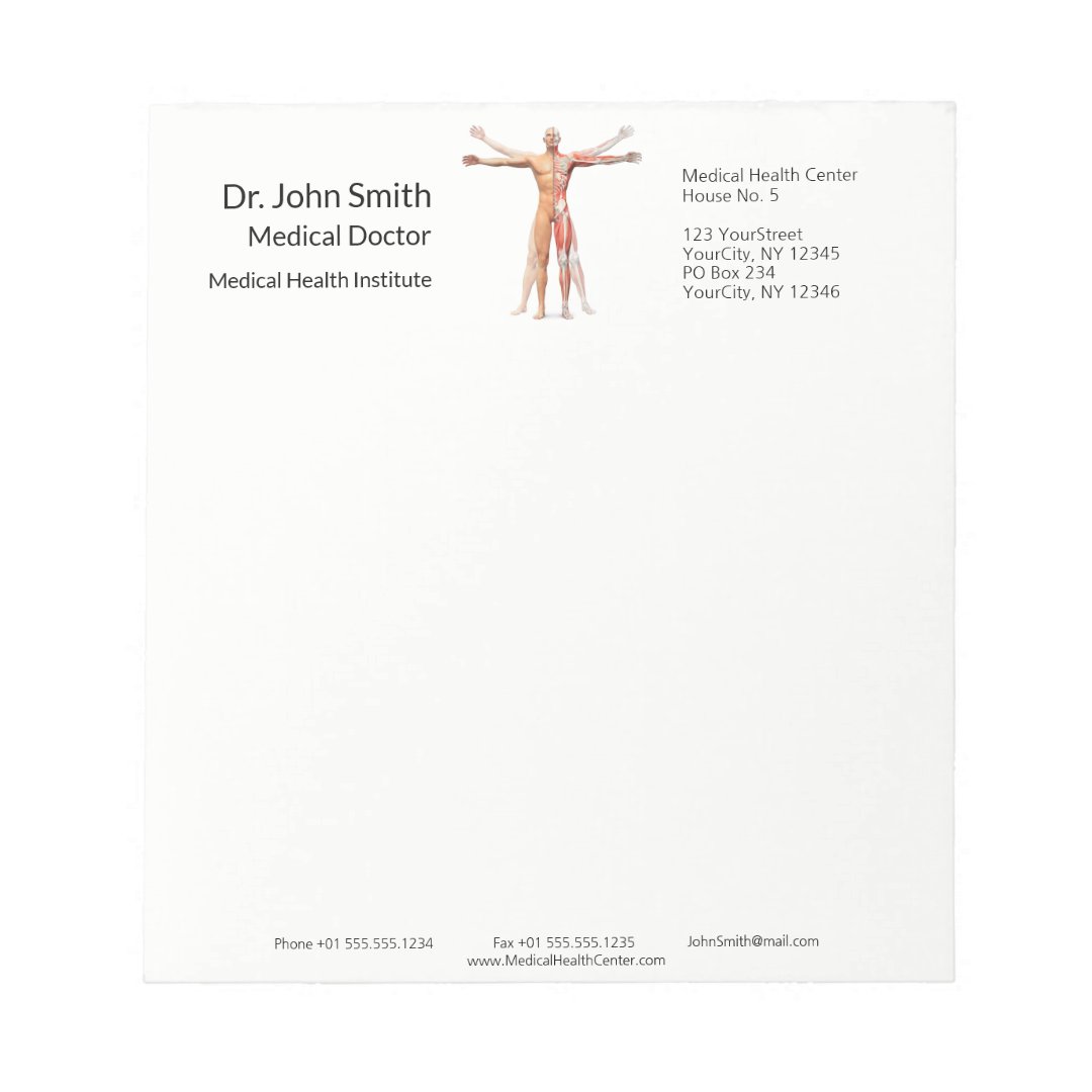 Medical Human Body Skeleton Muscles - Notepad | Zazzle