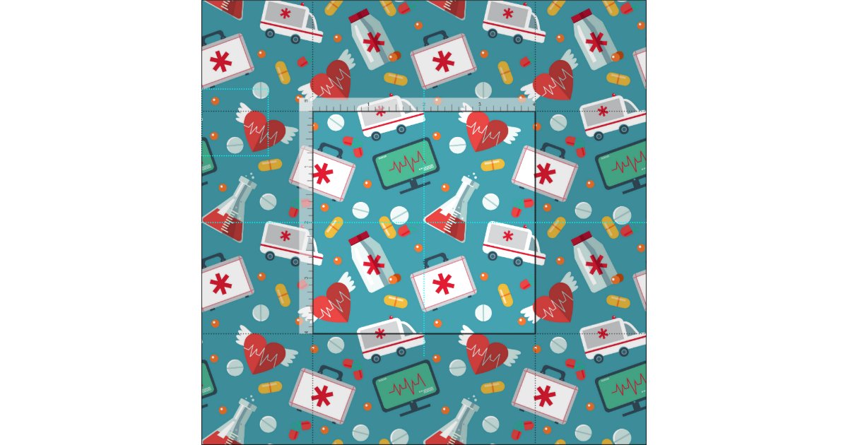 Medical Icon Pattern Fabric | Zazzle