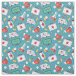 Medical pattern. Vintage nurse, doctor. Red Cross Fabric | Zazzle